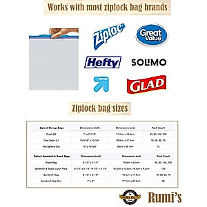 RUMI'S Ziplock Bag Storage Organizer for Drawer Bamboo Gallon, Quart, Sandwich, Great Value, Glad, Hefty Larger & More Practical Size: 13.5'' x 12.0'' x 3.0'' Inches. Golden Yellow 1 1.0 Count