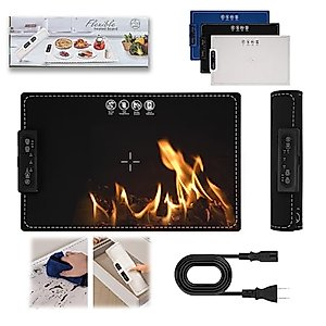 Miller Market Warming Mat, 2024 New Miller Market Adjustable Warming Tray, Miller Market Food Warmer, Timed Heating, Non-Slip, Foldable, 3 Temperature Settings, for Fast Heating Food (Black-L-1pcs)