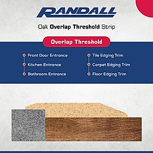 Prefinished Oak Overlap Threshold 3 1/2" Wide x 5/8" Thick with 5/16" High Overlap (4 FT [48 3/4"] Long)