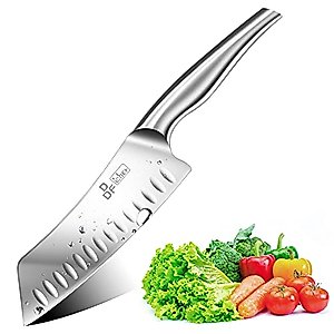 DDF iohEF Kitchen Knife, Chef's Knife In Stainless Steel Professional Cooking Knife, 7 Inch Antiseptic Non-slip Ultra Sharp Knife with Ergonomic Handle Ideal for Kitchen/Restaurant