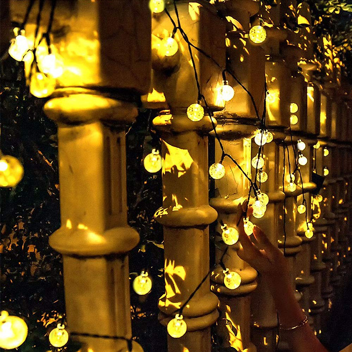 AMYSTEE Update Solar String Lights Outdoor 70 Led 41 FT Crystal Globe Lights with 8 Lighting Modes, Waterproof Solar Powered Patio Lights for Garden Yard Porch Wedding Party Christmas Decor