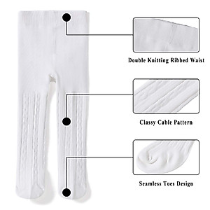 HOSUKKO Baby Girl Half/First / 2nd Birthday Outfits, Long Sleeve Onesie & Tulle Tutu Skirt & Cable Knit Tights & Crown & Headband, Toddler Girls' Skirt Clothes Sets for Pictures (5 pcs),Multi,12-18M