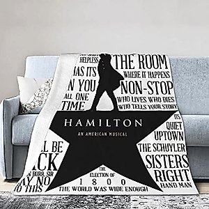 Hamilton The Musica Blanket Cute Anime Fleece Throw Blankets and Throws for Couch Bed Sofa Office Ultra Soft Lightweight Plush Cozy Warm Flannel Blanket 60"X50"