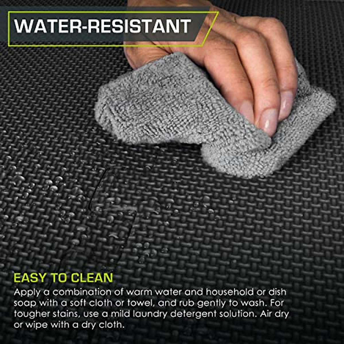 ProsourceFit Extra Thick Puzzle Exercise Mat 1", EVA Foam Interlocking Tiles for Protective, Cushioned Workout Flooring for Home and Gym Equipment, Black 3-Pack (18 tiles)