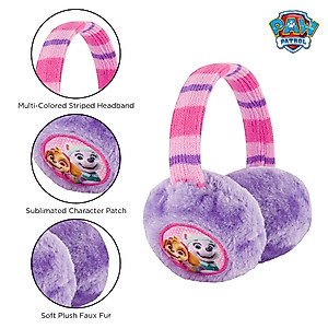 Nickelodeon Winter Earmuffs and Kids Gloves Set, Paw Patrol Skye and Everest, Purple, Girls Ages 4-7