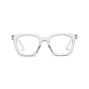 Peepers by PeeperSpecs Women's to The Max Square Blue Light Blocking Reading Glasses, Clear, 49 + 2.25