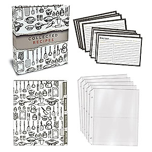 Recipe Binder, 8.5" x 9.5" 3 Ring Binder Organizer Set (with 50 Page Protectors, 100 4" x 6" Recipe Cards & 12 Category Divider Tabs) by Better Kitchen Products, Sleek Kitchen Design