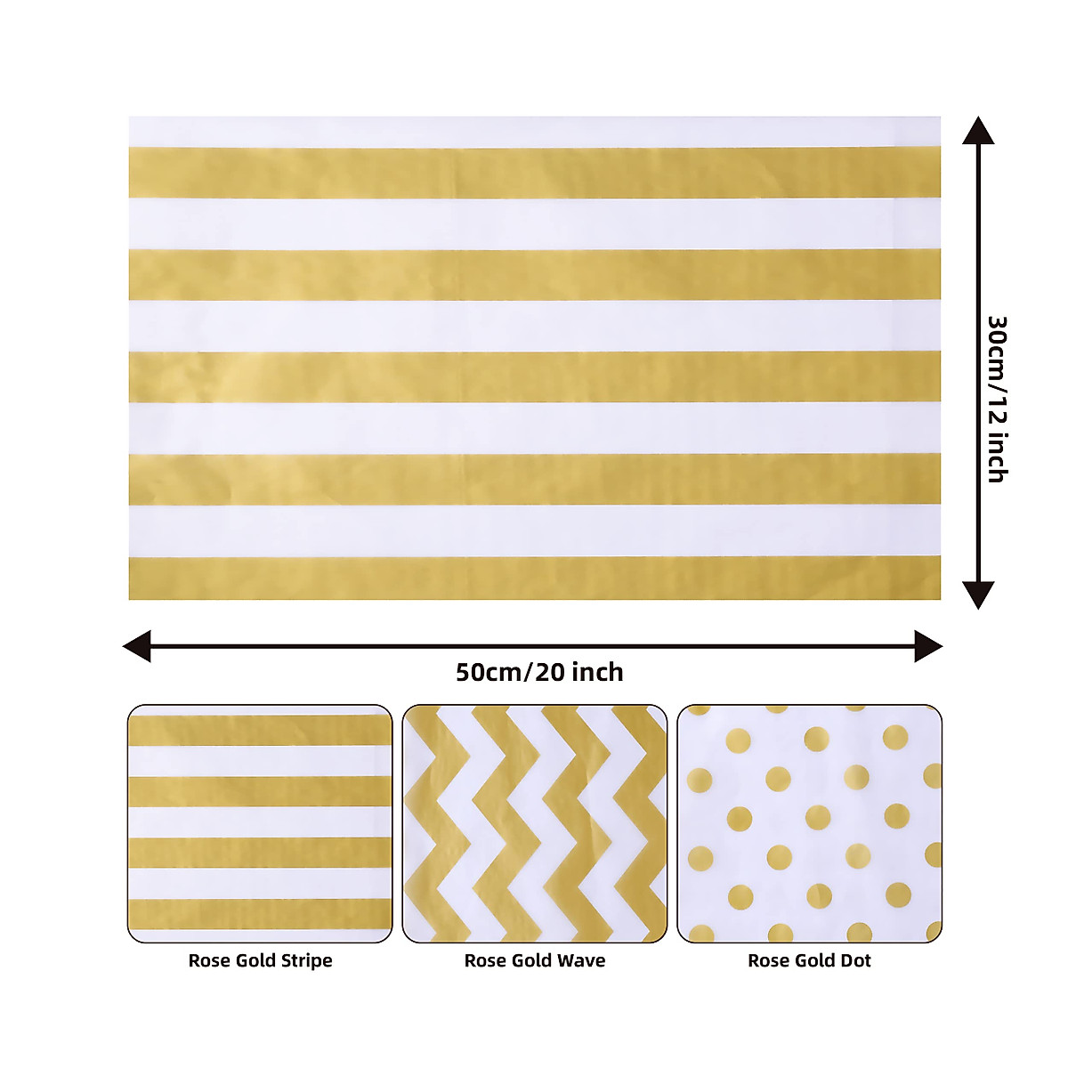 Ueerdand 105 Sheets Gold Tissue Paper, Christmas Metallic Gift Wrapping Paper Bulk for New Year Gift Bags, Birthday, Graduation, DIY Shipping Crafts, 20 Inch x 12 Inch