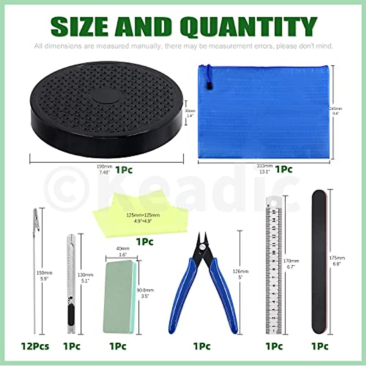 Keadic 26Pcs Gundam Modeler Basic Tools with Rotation Painting Stand Base Holder and Alligator Clip Sticks Gundam Model Paint Kit for Model Car Building Repairing