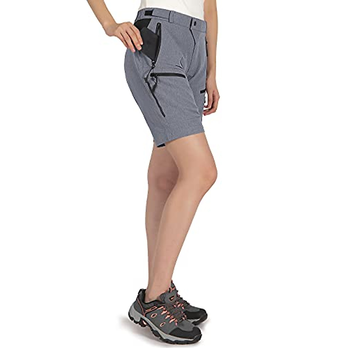 Cycorld Women's-Mountain-Bike-Shorts Baggy-Fashion-Breathable with Zip Pockets（Grey,Small）