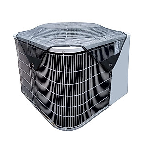 Air Conditioner Covers for Outside Units, Durable Leaf Guard Mesh Ac Cover for Outside Unit All Season Universal Condenser Heat Pump Cover for Outdoor Central AC Defender Set (36" x 36")