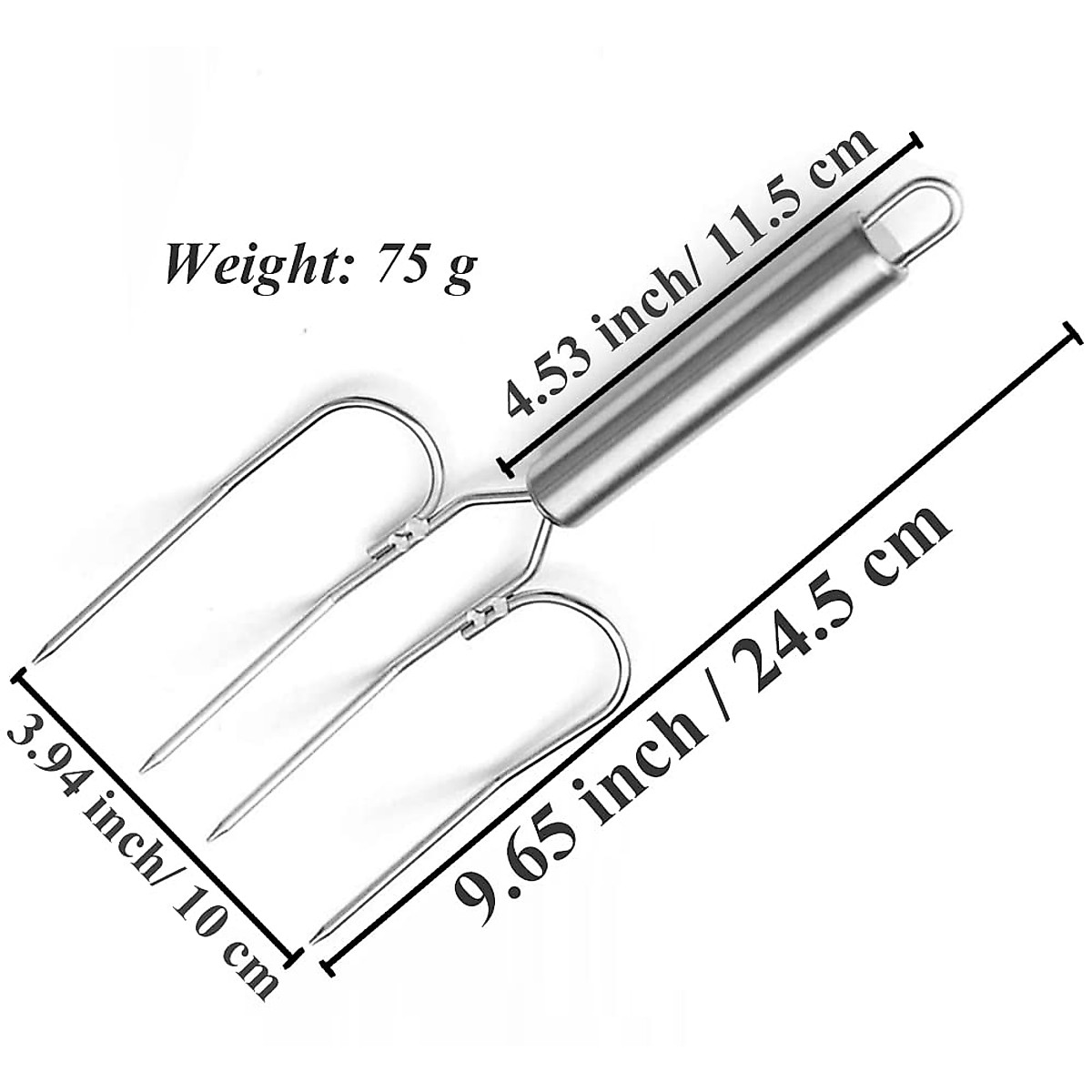 Thanksgiving Turkey & Roast Lifters, Stainless Steel Roaster Forks, Transfer Chicken or Ham Poultry Lifters Easily, Four Needle Meat Fork, Set of 2