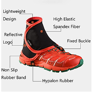 AONIJIE Outdoor Low Ankle Walking Gaiters Lightweight Protective Shoe Covers for Camping Hiking Hunting