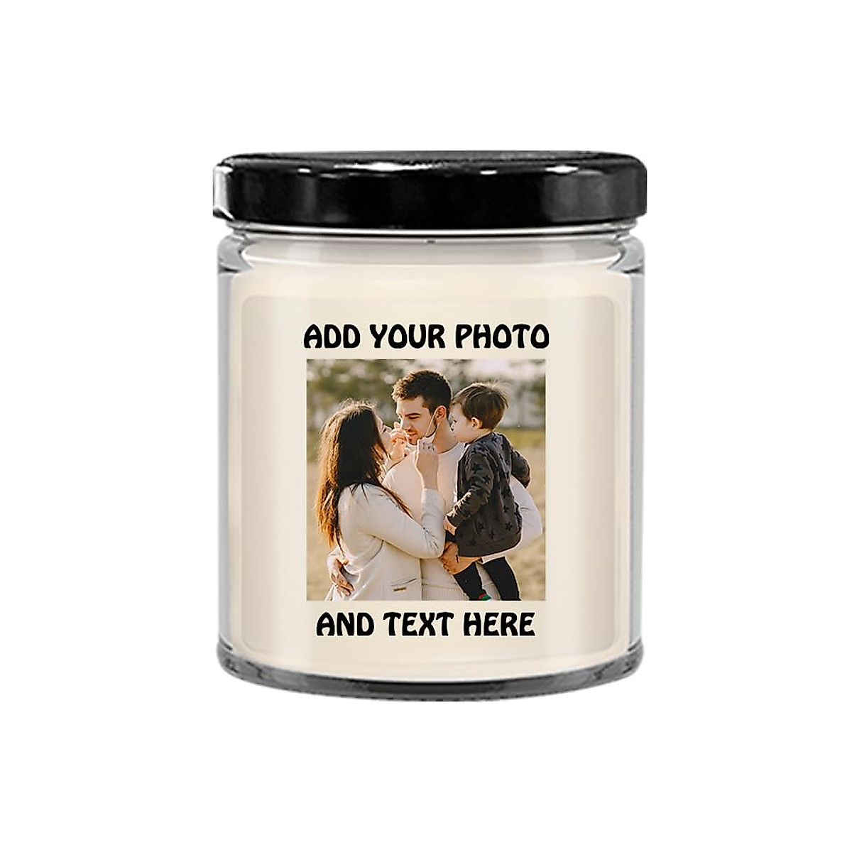 SpreadPassion Customize Candle, Create Your Own Photo Candle, Custom Text and Photo Candle, Personalized Candle Jar, 9 Oz Scented Candle, Birthday Christmas Basket Gift Idea