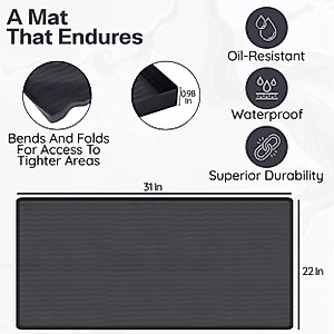 Under Sink Mat - Flexible & Strong Design Silicone Sink Liner Mat - Protectors for Kitchen & Bathroom - Thick Under Sink Drip Tray with Lip to Catch Water, Slip Resistant and Non-Adhesive - White