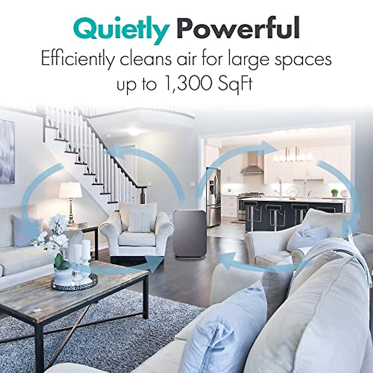 Alen 75i Air Purifier, Quiet Air Flow for Extra-Large Rooms, 1300 SqFt, Air Cleaner for Allergens, Dust, Mold with Long Filter Life