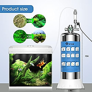 Wyin 4L Aquarium Co2 Generator System with Single Gauge Display Pressure Gauge, DIY Co2 Generator System Kit, Automatic Pressure…