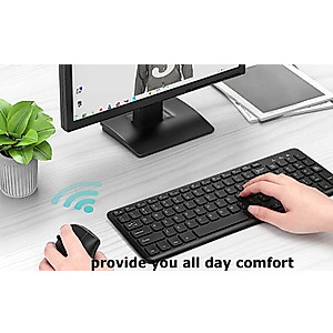 Wireless Mouse Ergonomic Vertical Left-Handed Mouse Ergo LED Light High Precision Optical Cordless Lightweight Left Hand Mice Women Men Gift for PC Computer Laptop Mac Office,1600 DPI,Side Buttons