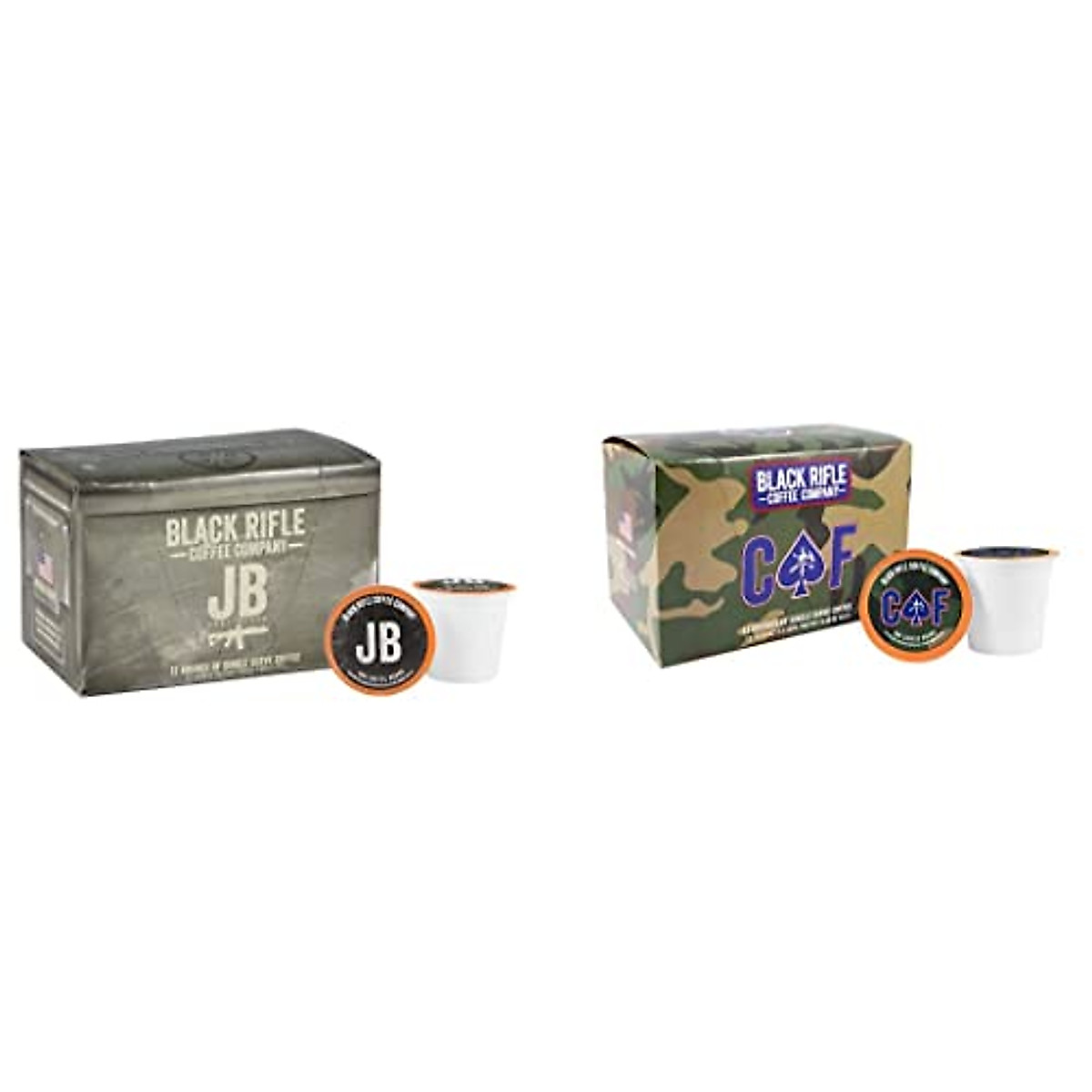 Black Rifle Coffee 24 Count Medium Roast Bundle Variety Pack (12 Just Black) and (12 CAF), Cocoa and Vanilla Aroma, Bold Tasting Notes and Smooth Buttery Finish