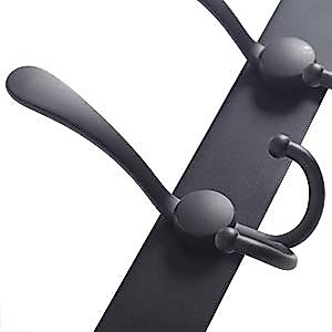 WEBI Coat Rack Wall Mount Long,8 Tri Hooks for Hanging Coats,30 inch Hook Rack,Hook Rail,Coat Hanger Wall Mount for Clothes,Jacket,Hats,Black,2 Packs