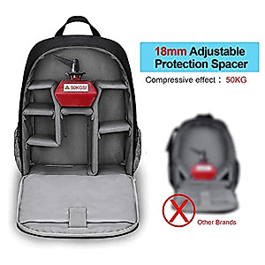 CADeN Camera Backpack Bag for DSLR/SLR Mirrorless Camera Waterproof with 15.6 inch Laptop Compartment, Tripod Holder, Rain Cover, Camera Case Compatible for Sony Canon Nikon Black L