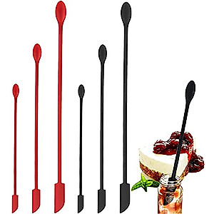 Mini Spatula Silicone, 6 PCS Jar Spatula Last Drop Small Spatulas, Reusable Double-ended Tiny Silicone Spoon Spatula for Kitchen and Beauty