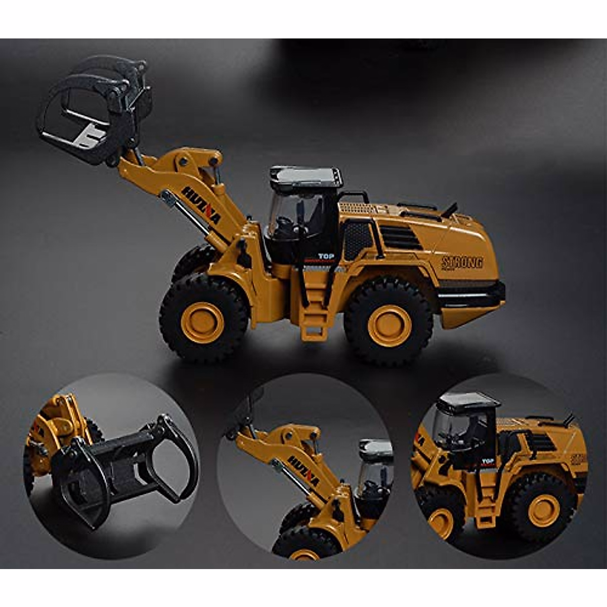Gemini & Genius Construction Vehicle Toys Timber Grab Truck Heavy Metal 1/50 Scale Wooden/Building Materials Grab Vehicle, Feller Buncher Alloy Model Toy, Gift, Collection and Decoration for Kids
