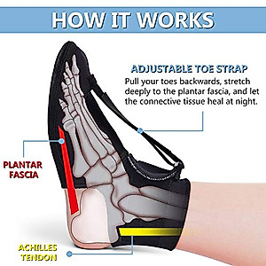 OneBrace Plantar Fasciitis Night Splint Sock - Soft Stretching Boot Splint for Aching Feet & Heel Relief，Achilles Tendonitis Foot Support Brace for Right or Left Foot（Small）