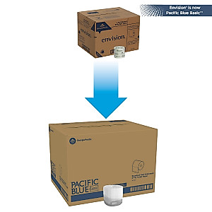 Pacific Blue Basic 1-Ply Toilet Paper by GPPRO (Georgia-Pacific), 14580/01, 1,210 Sheets Per Roll, 80 Rolls Per Case