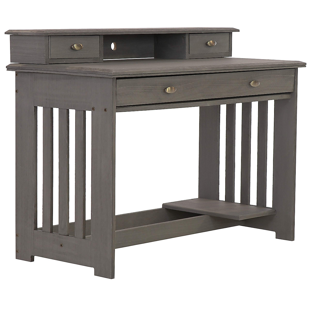 Discovery World Furniture Charcoal Desk, Hutch & Chair
