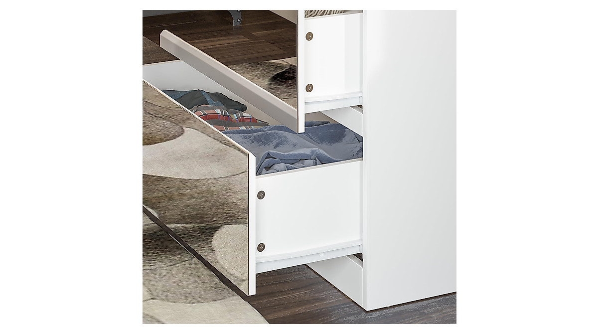 Hitow Wardrobe Armoire with Full Length Mirror