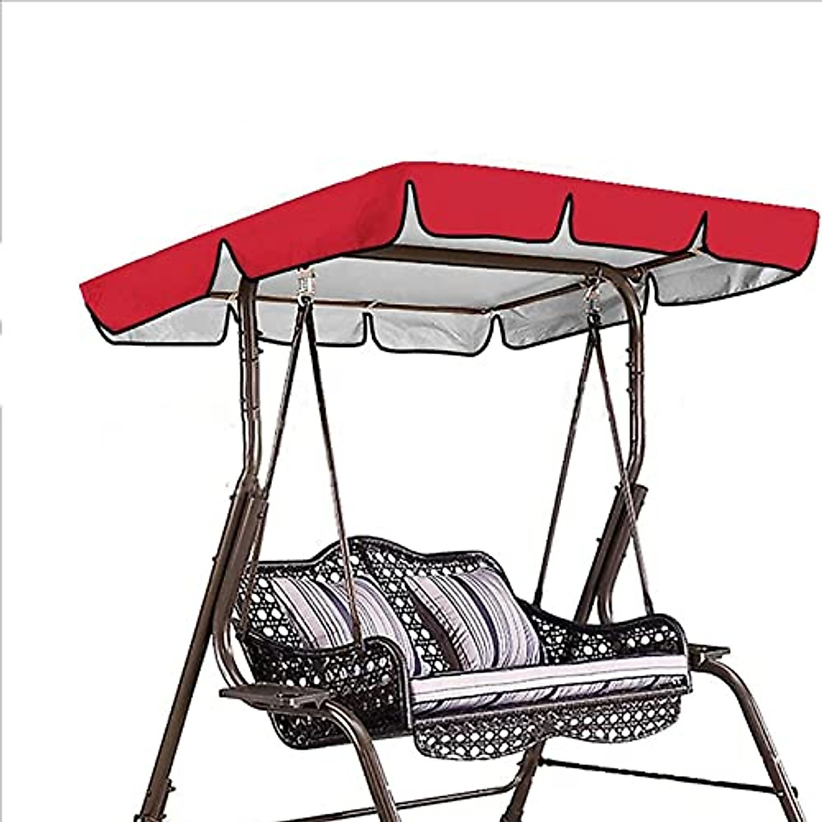 KFJZGZZ Replacement Canopy for Swing Seat, Swing Canopy Cover 3 Seater, Patio Hammock Cover, Outdoor UV Proof Waterproof Swing Seat Cover - Cover Only