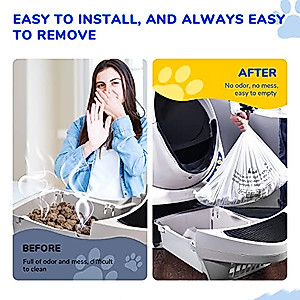Bilibara Litter Box Liner Bag Compatible with Cat Litter Robot 3, 60 Pack - Extra Thick Waste Bags for Self-Cleaning Pet Kitty Litter Box Drawer Liners, 9-11 Gallons Home/Kitchen Trash Bags