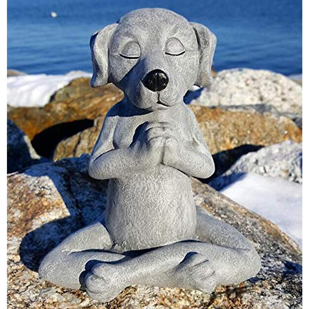 Meditating Dog Statue Buddha - Zen Dog - Namaste– Top Collection Tranquility and Peacefulness for Your Fairy Garden. 4¾ Inches Tall Miniature Gnome Figurine