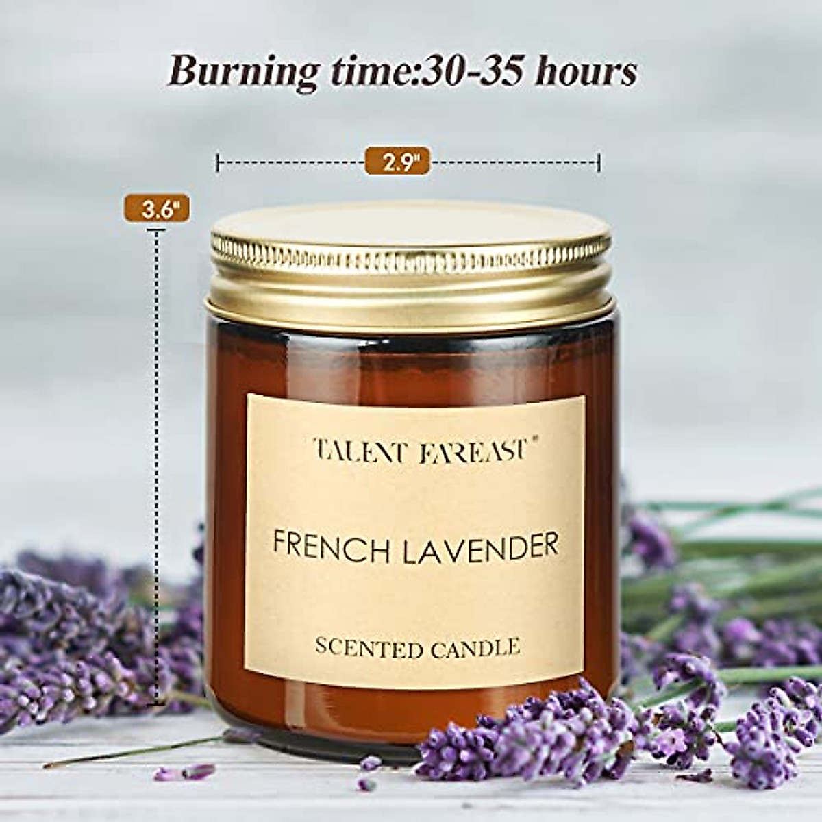 JINZAIYUAN GRACEHOUR Candles for Home Scented，7oz Large Scented Candles for Women & Man, French Lavender Scented Candles,Natural Soy Wax Jar Candle Gifts for Home Decor Birthday，35H Long Lasting