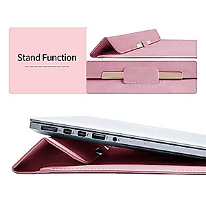 KALIDI 13.3-14 inch Laptop Stand Sleeve Case Faux Suede Leather for 13.3 13.5 13.6 14 inches MacBook Air Pro Retina 13"-14" Surface Pro with Pouch
