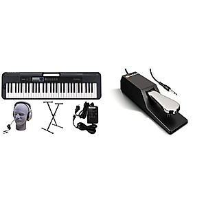 Casio CT-S300 61-Key Premium Keyboard Pack with Stand, Headphones & Power Supply (CAS CTS300 PPK) & M-Audio SP 2 - Universal Sustain Pedal, Digital Pianos & More