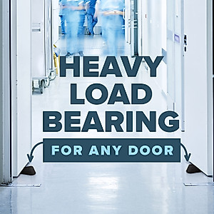 Large Big Rubber Door Stopper Made In USA - Door Stop Wedge for Carpet, Tile,Concrete Floor - Door Stoppers for Bottom of Door -Tall Heavy Duty for Commercial & Home- 6.5 x 2.75 x 1.9 Inches Black 2PK