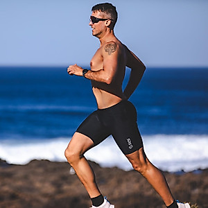 SLS3 Triathlon Shorts Men - Tri Short Mens - Men's Triathlon Shorts (Black, Medium)