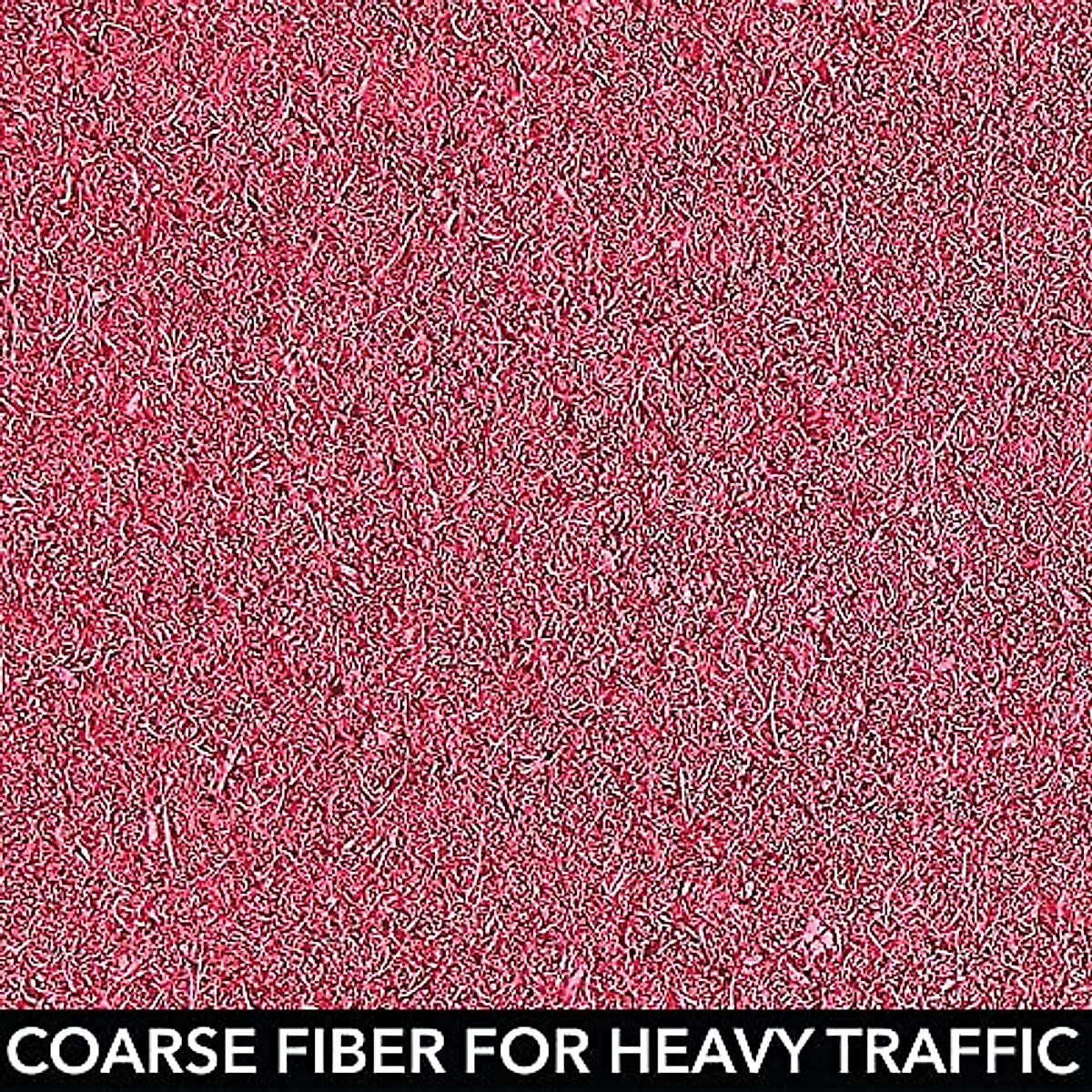 mDesign Rectangular Coir and Rubber Entryway Welcome Doormat with Natural Fibers for Indoor or Outdoor Use - Decorative Script Hello Design - Dark Pink/Natural