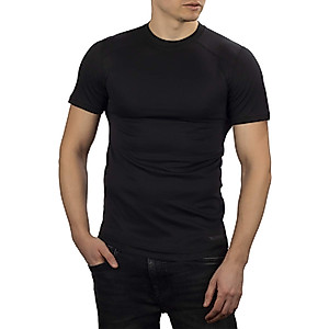 281Z Mens Thermal Lightweight Base Layer T-Shirt - Hiking Trekking Outdoor - Polartec Power Grid - Terrain Reliability Line (Black, X-Large)