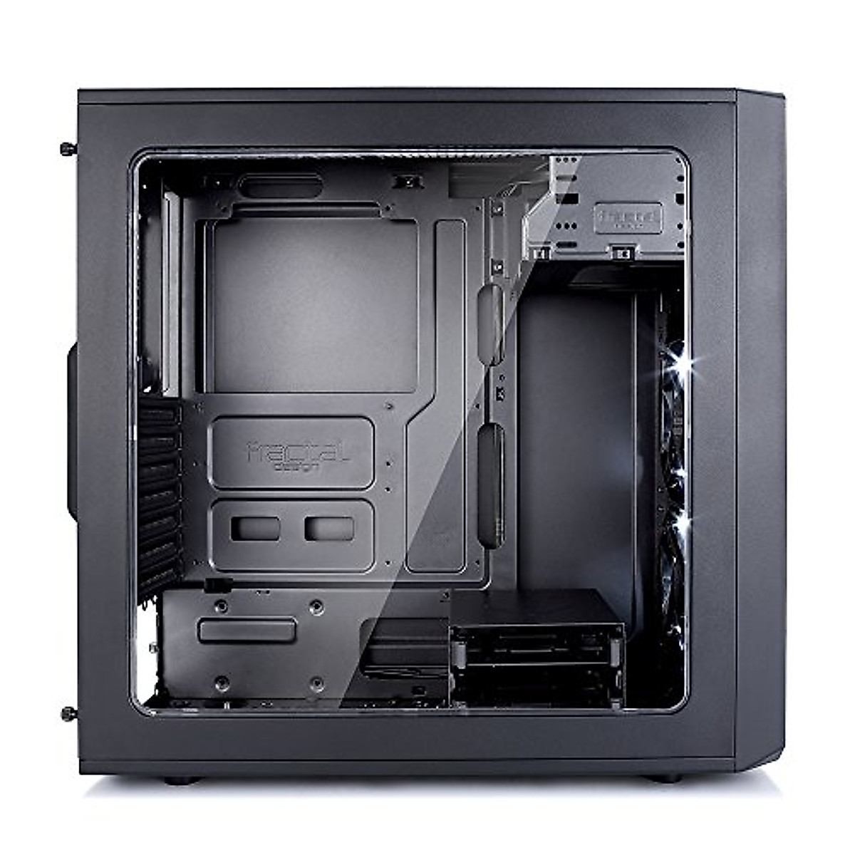 Fractal Design Focus G - Mid Tower Computer Case - ATX - High Airflow - 2X Fractal Design Silent LL Series 120mm White LED Fans Included - USB 3.0 - Window Side Panel - Black