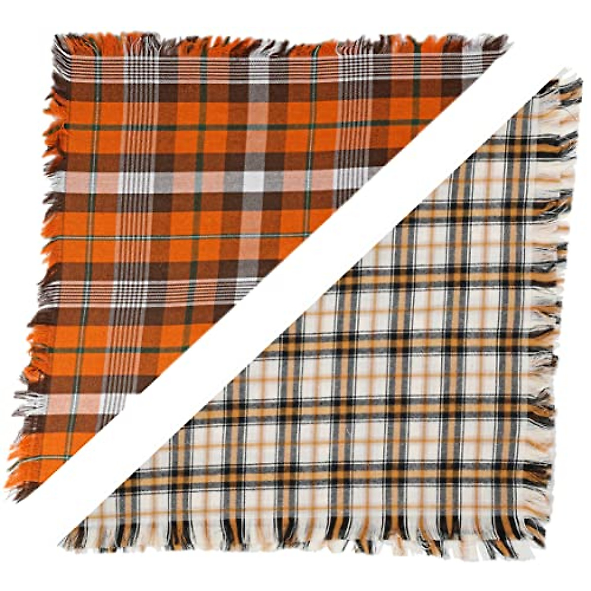 Fall Dog Bandana, Thanksgiving Dog Bandanas, Autumn Reversible Washable Plaid Triangle Bibs Scarf for Small Medium Large Pets Dogs Cats