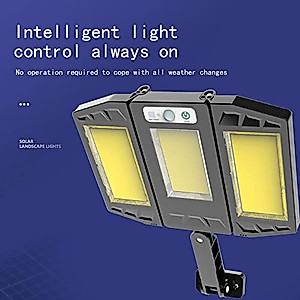 Amikadom #T70095 Solar Street Light, Ip65 Waterproof, Dusk to Da-Wn with Motion Sensor Led Security Flo-Od Light for Parking Lot, Remo