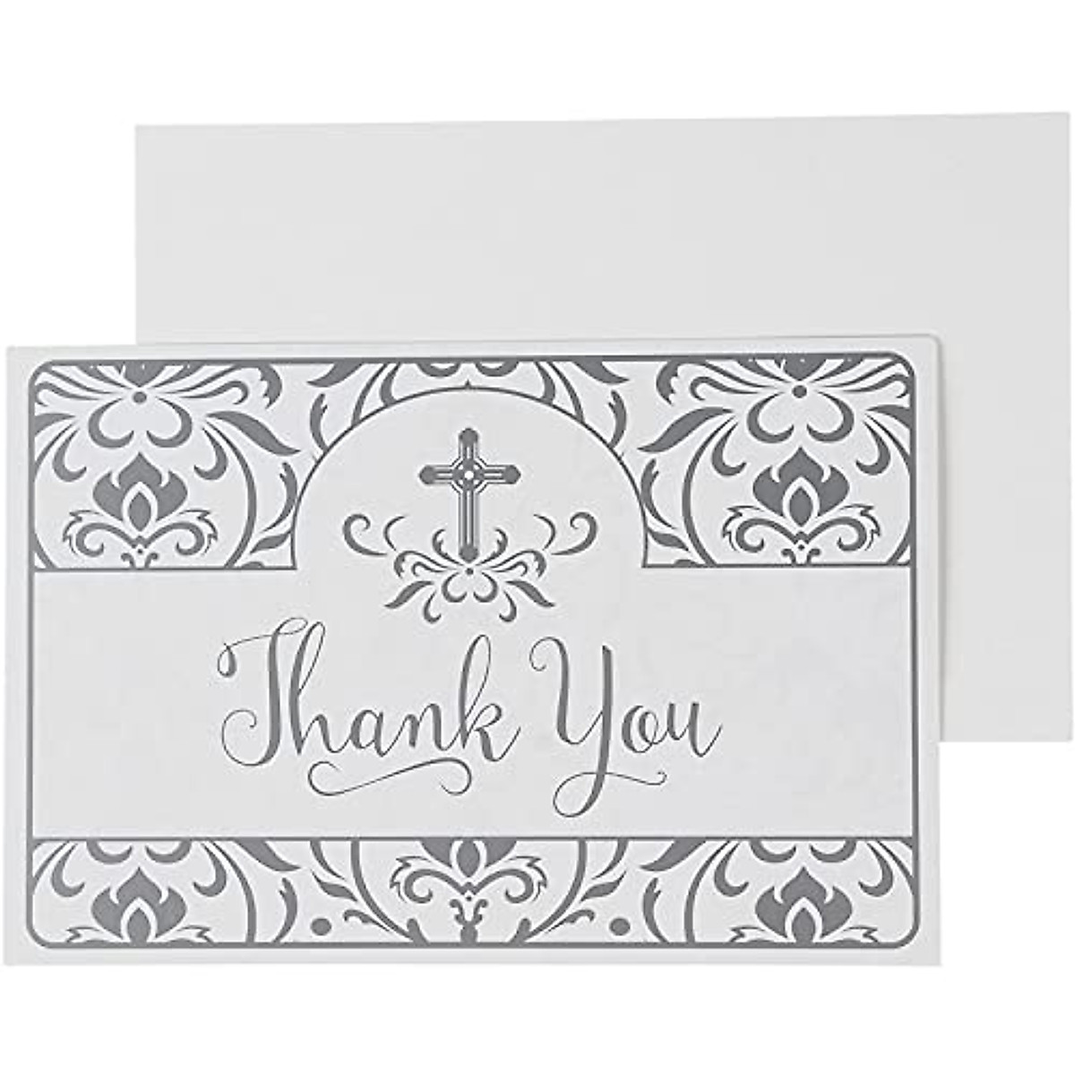 Thank You Postcard Set with Envelopes, Religious Greeting Cards, Floral Design (48 Pack)
