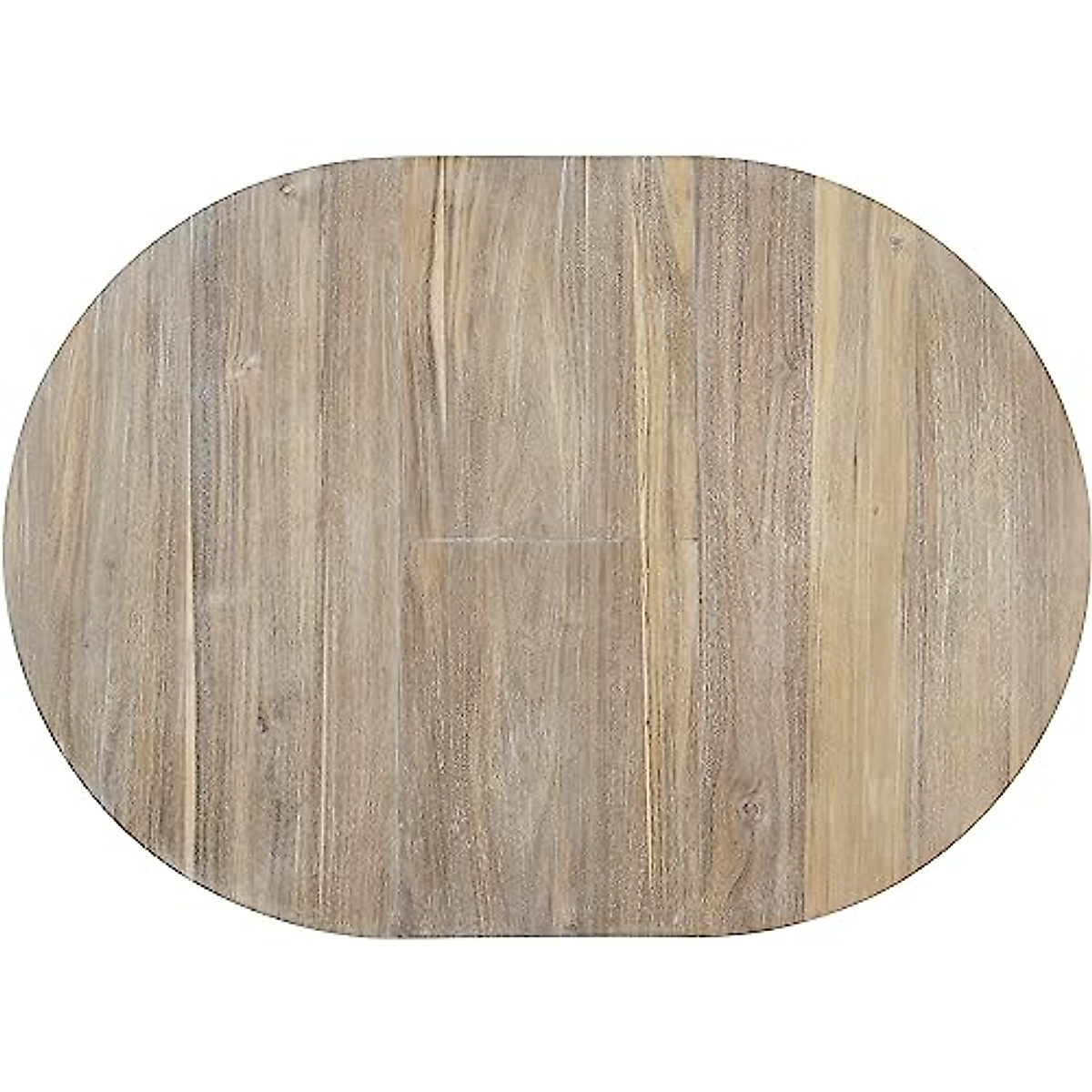 WOZNLA Room 5-Piece Set-Round to Oval Extendable Butterfly Leaf Table with 4 Upholstered Dining Chairs with Armrests for Kitchen and Family, Natural Wood Wash