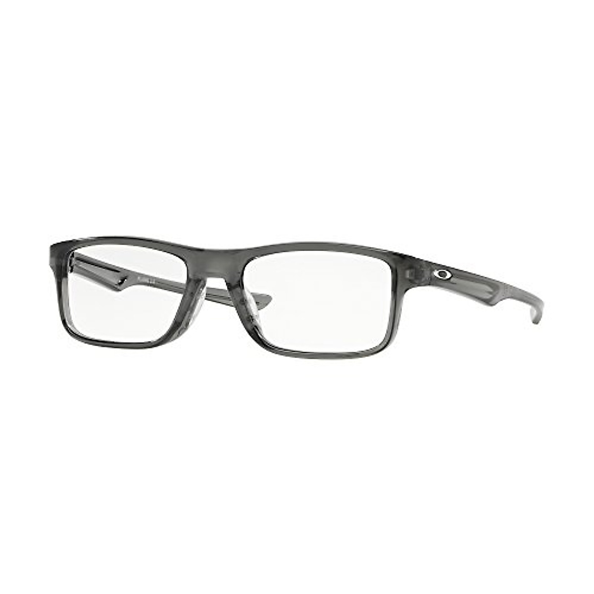 Oakley Men's Ox8081 Plank 2.0 Rectangular Prescription Eyeglass Frames, Polished Grey Smoke/Demo Lens, 53 mm