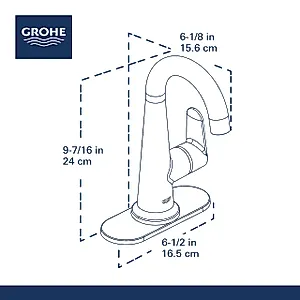 GROHE 23837000, Veletto Single-handle 4 Centerset Bathroom Faucet, Chrome