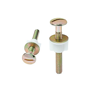 2Pcs Toilet Seat Screws, Steel Toilet Seat Hinge Bolts and Nuts, Heavy Duty Toilet Seat Fastener with Plastic Nuts and Metal Washers, Toilet Hardware Replacement for Top Mount Toilet Seat Hinges
