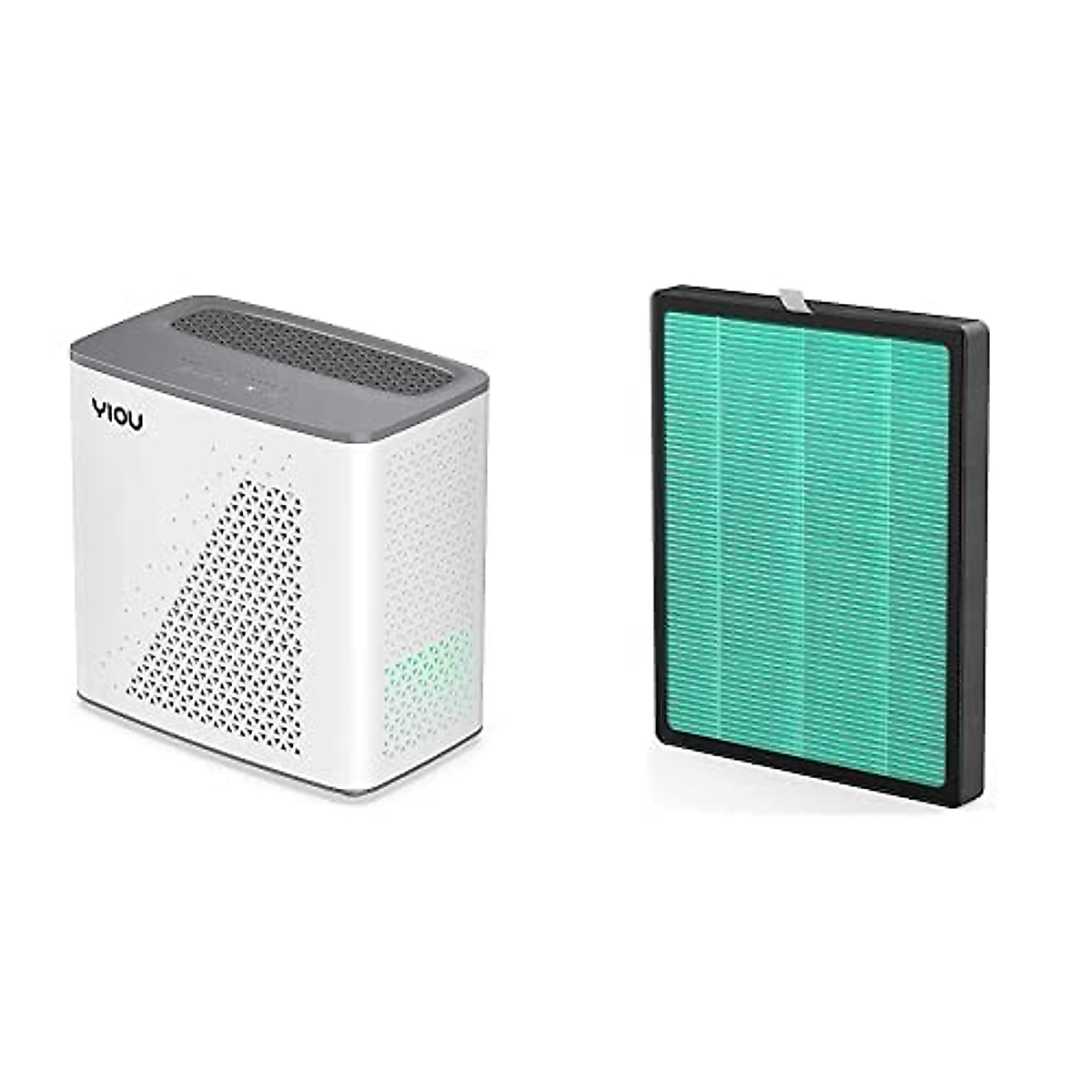 YIOU Air Purifier, Gray & Air Purifier R1 Replacement Filter, Deep Green